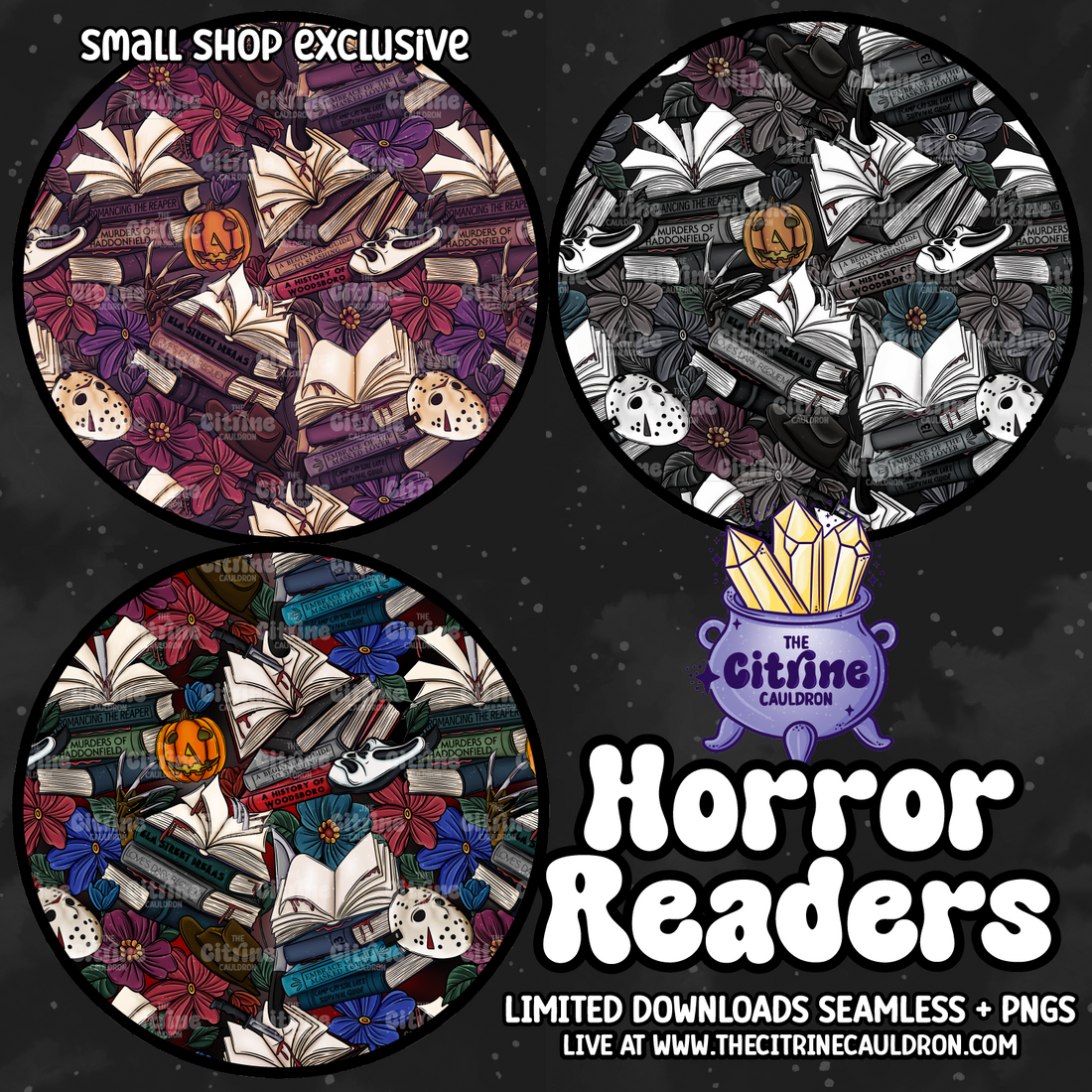 Horror Readers Stack - Seamless – The Citrine Cauldron