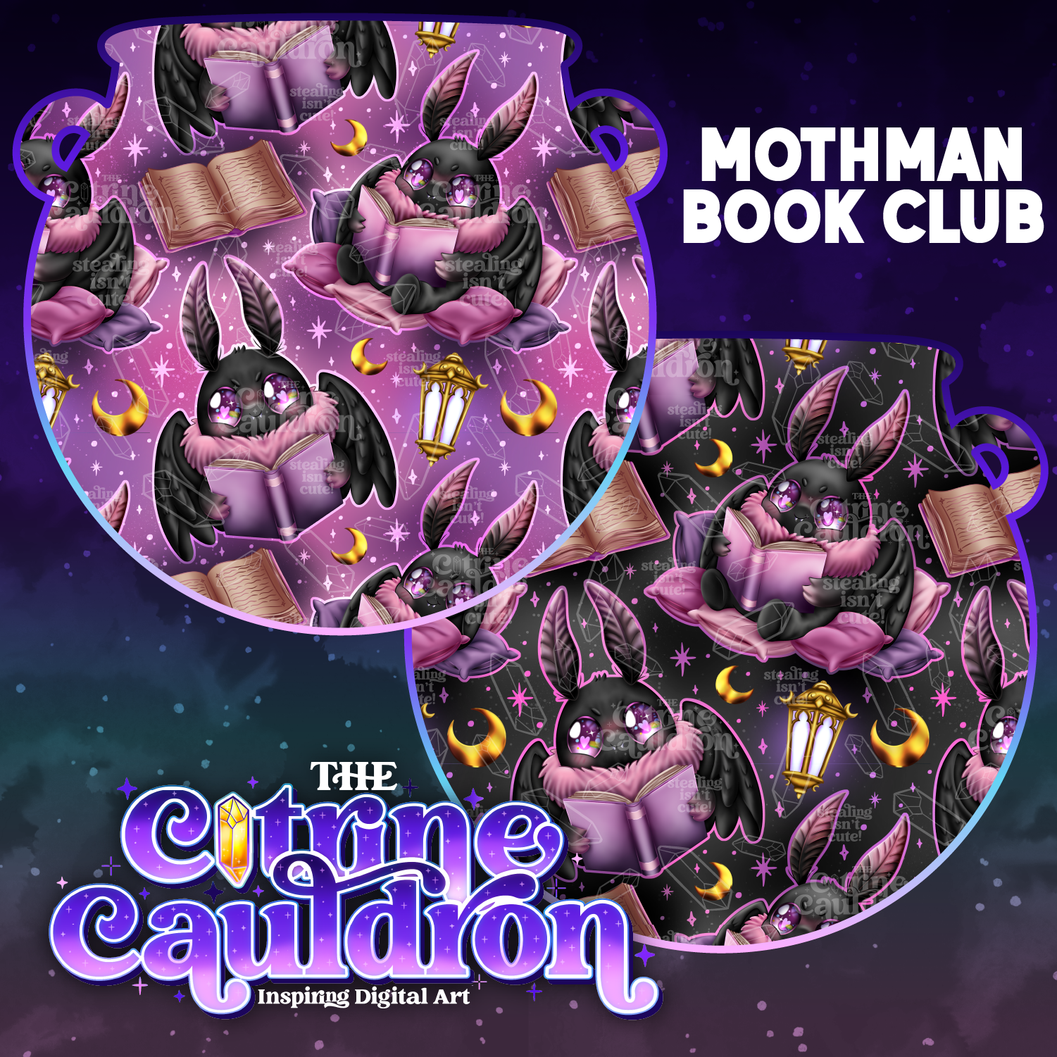 Mothman's Book Club - Seamless – The Citrine Cauldron
